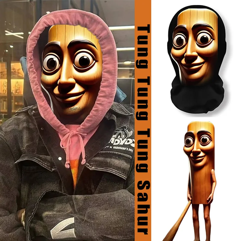 Tung Tung Tung Sahur Riding Mask Funny Breathable Mesh Fabric Mask 3D ...