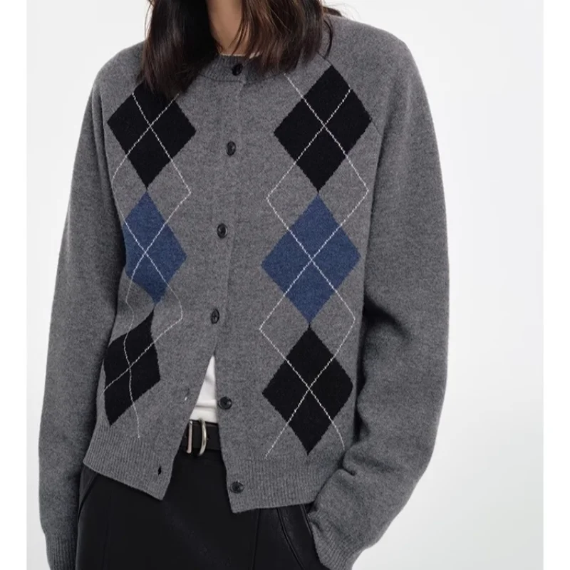 College style sweater 100% Australian Wool Sweaters Large Size Cardigan ...