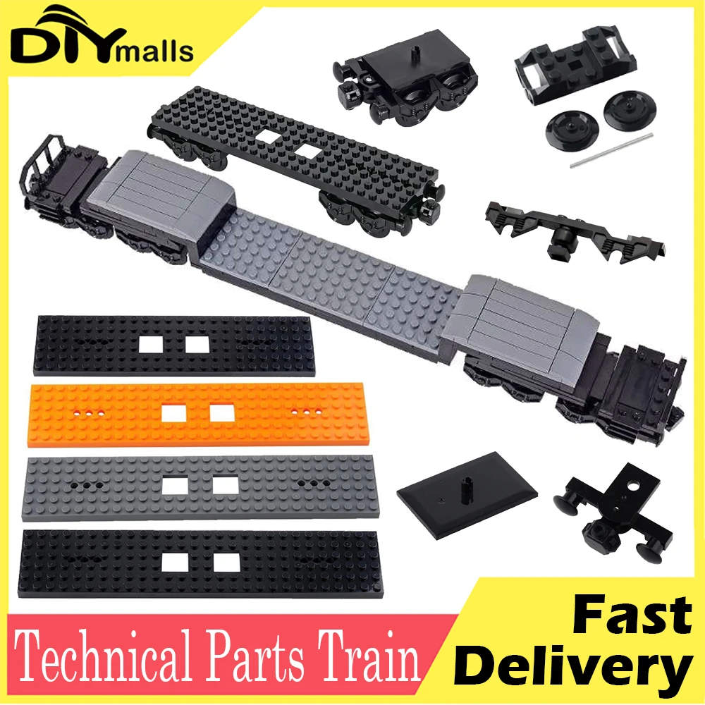 Technical Parts MOC City Train Base Wheel Tracks Top Base Plate ...