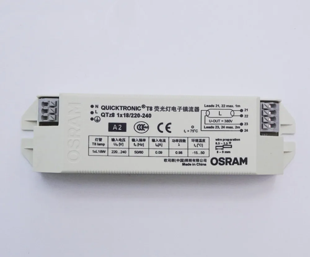 Osram electronic ballast QTZ8 18W 2*18W T8 fluorescent lamp ballast one ...