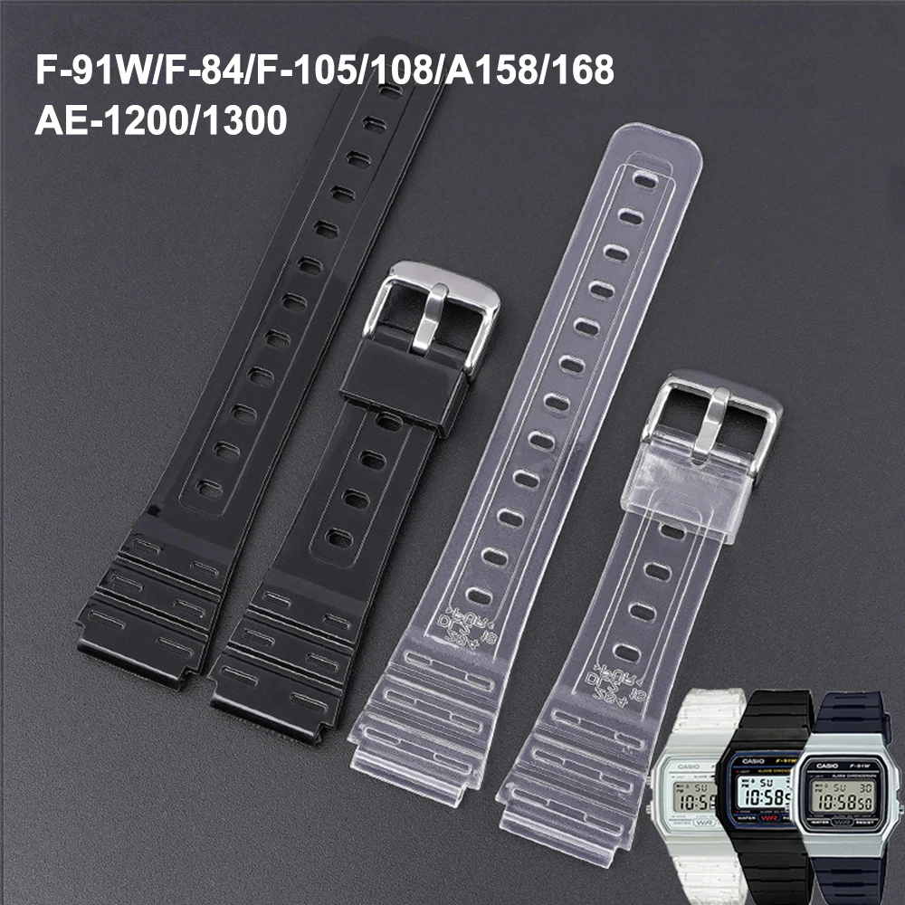 18mm Watch Strap For Casio F-91w/f84/f105/108/a158/168 Ae-1200/1300 ...