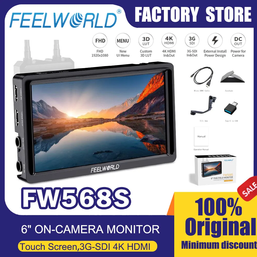 Feelworld FW568S 6" On-camera Professional Broadcast Field Monitor 4K ...