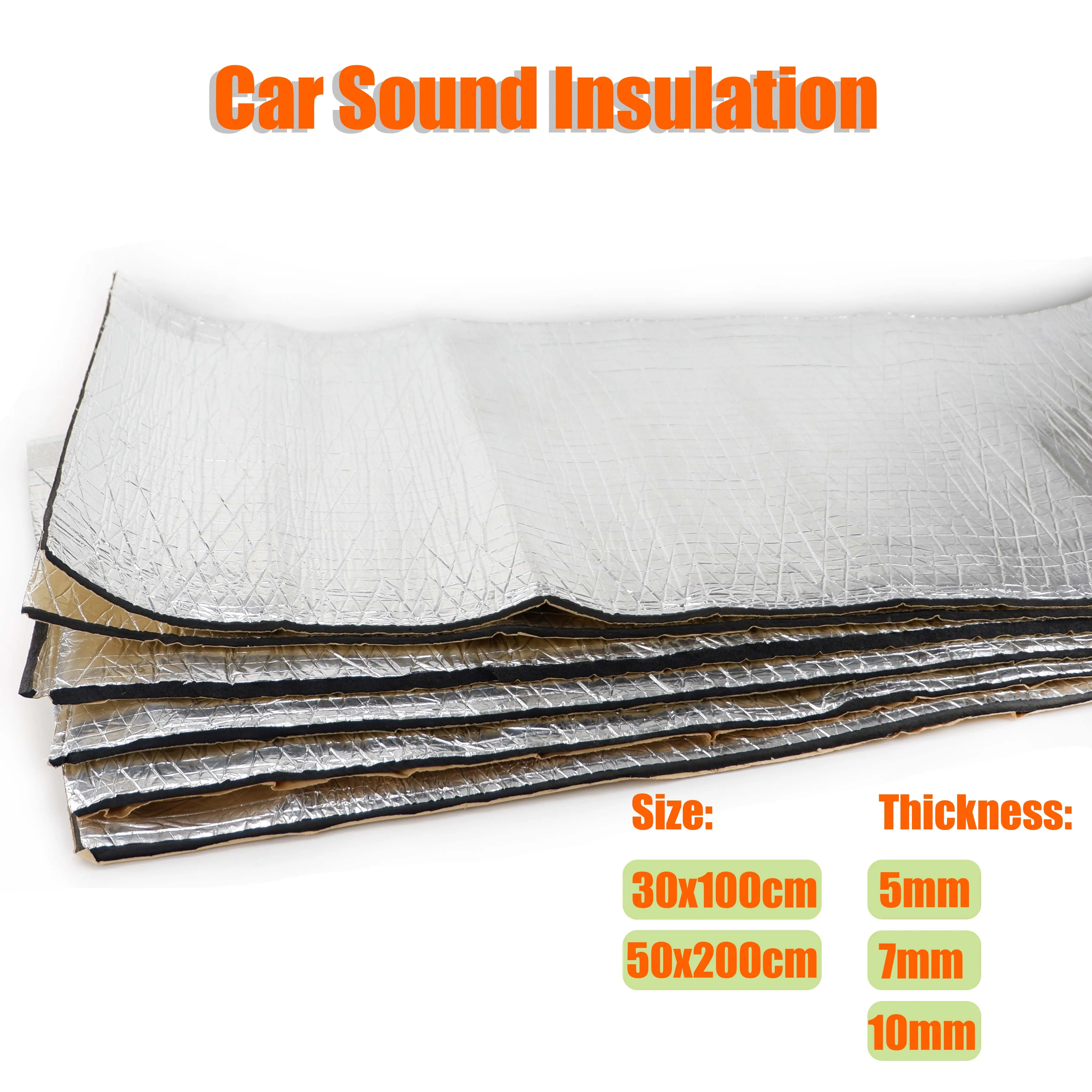 1 Roll 50x200cm 5mm/7mm/10mm Car Sound Insulation Proofing Deadening ...