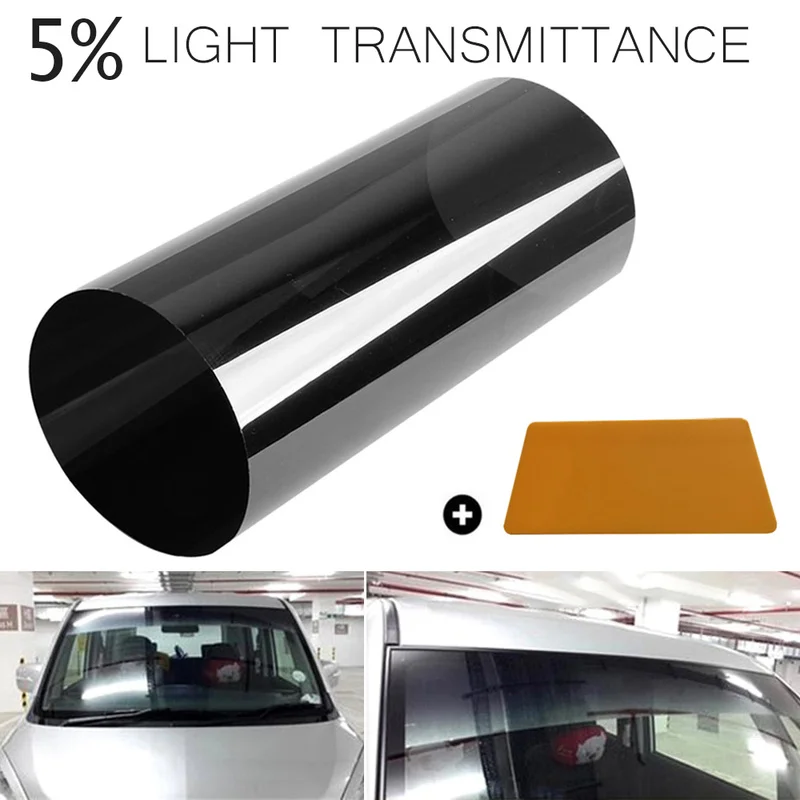 150cmx20cm Car Windscreen Black Tint Tinting Film 5% Light Transmission ...