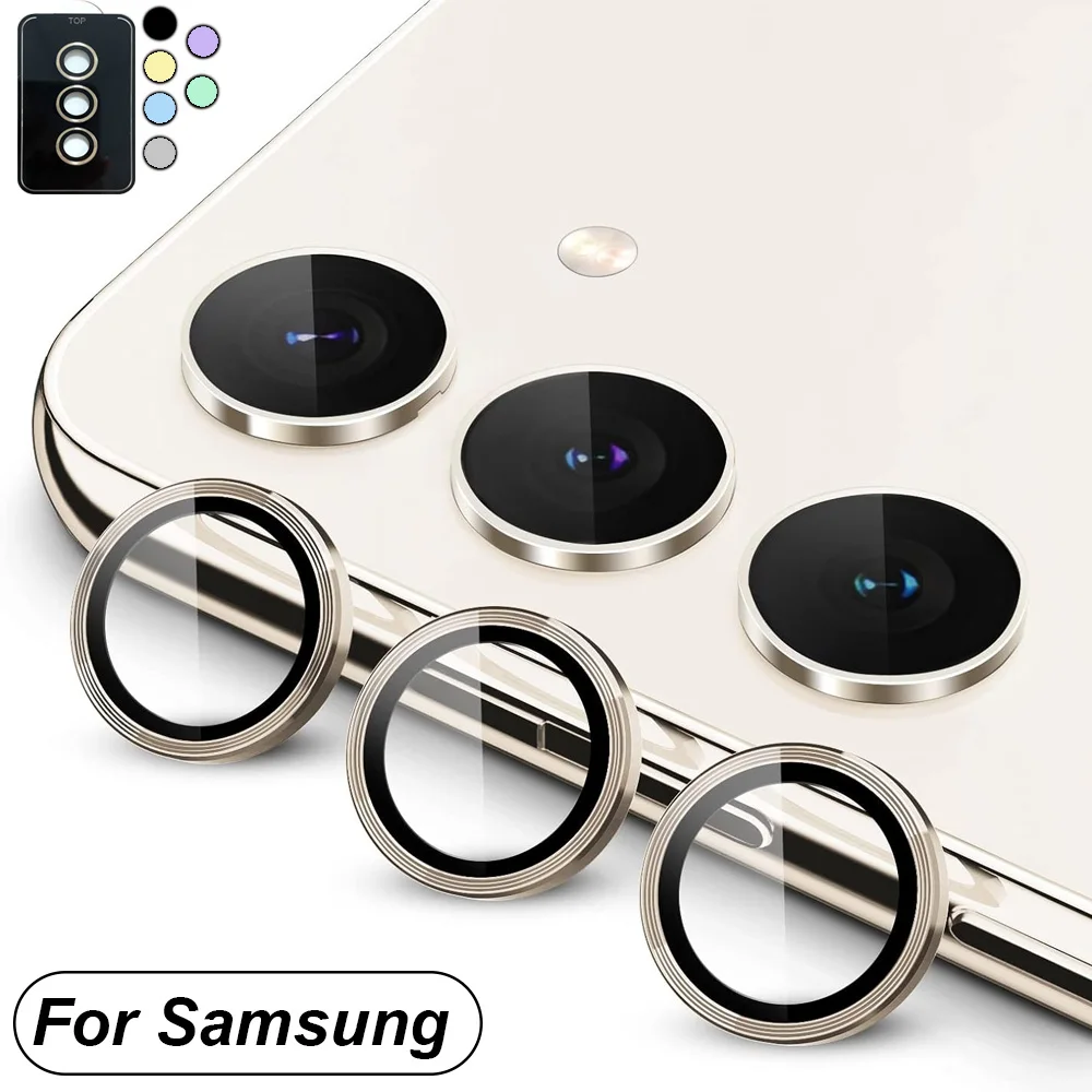 Sumsung-A55-A35-A25-A15-Case-Matel-Ring-Tempered-Glass-Camera-Protector ...