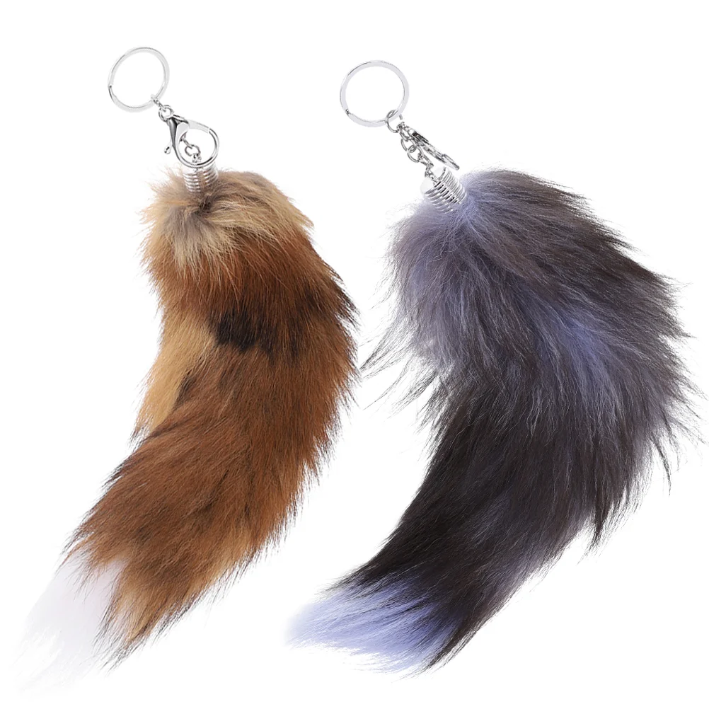 Therian-Tail-Keychain-Fluffy-Animal-Tail-Keyring-Faux-Tail-Key-Ring ...