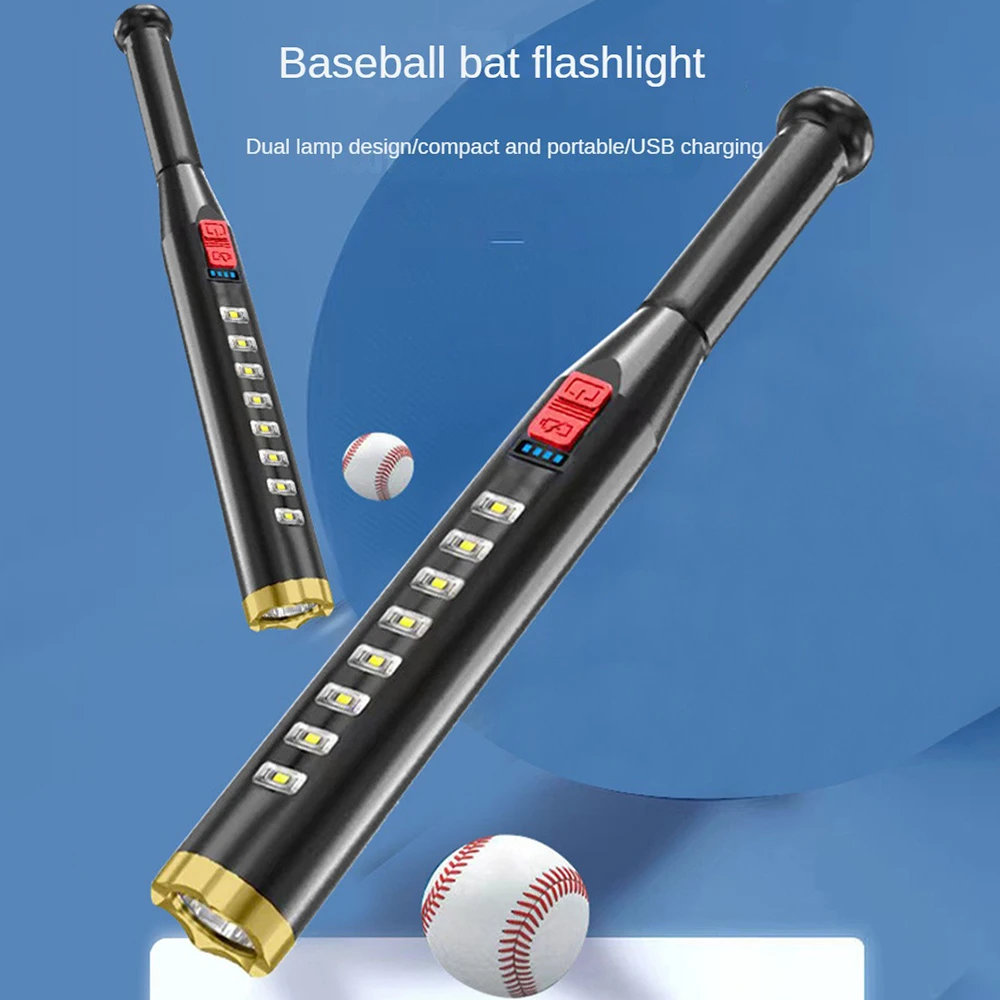 Baseball-Bat-Self-Defense-LED-Flashlight-USB-Rechargeable-Waterproof ...