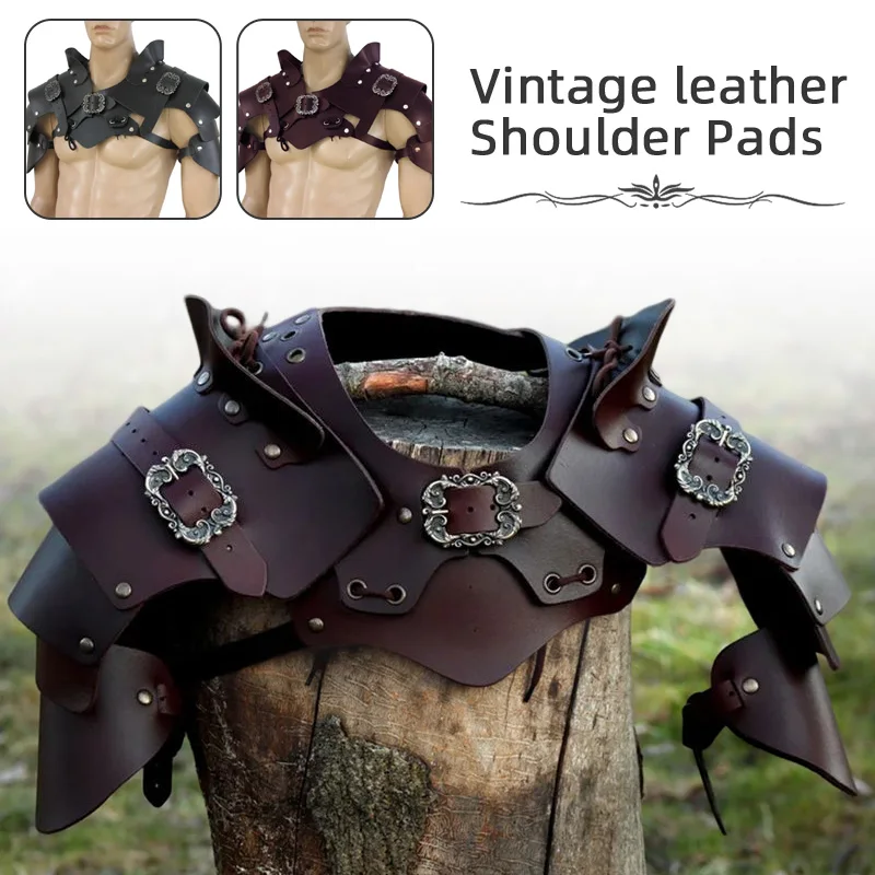 Adjustable Leather Medieval Roman Gladiator Warrior Shoulders Armor ...
