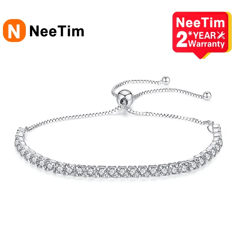 NeeTim-3mm-MoissaniteTennis-Bracelet-for-Women-925-Sterling-Silver-with-Gold-Plated-Fine-Jewelry ...