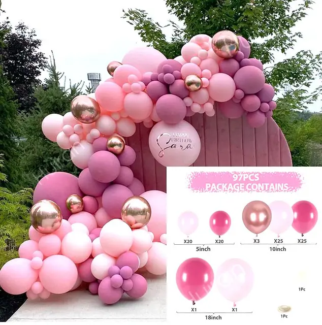 Tender Pink Gold Balloon Garland Arch Kit Wedding Birthday Party ...