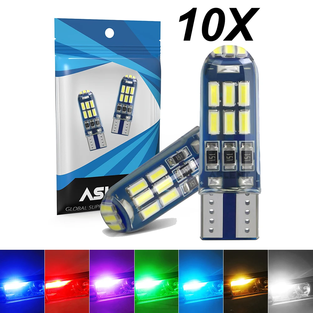 10pcs-Car-T10-Led-W5W-194-Led-T10-Silicone-Light-15led-3014-Canbus ...