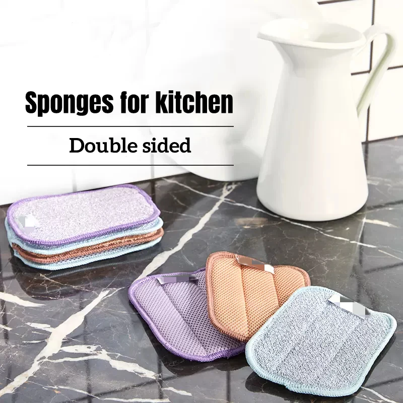 5Pcs-Super-Absorbent-Microfiber-Double-Sided-Scrub-Sponge-for ...