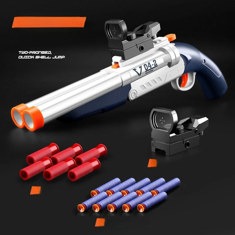 Double-barrel Toy Guns Soft Bullet Shell Throwing Rifle Manual Shooting ...