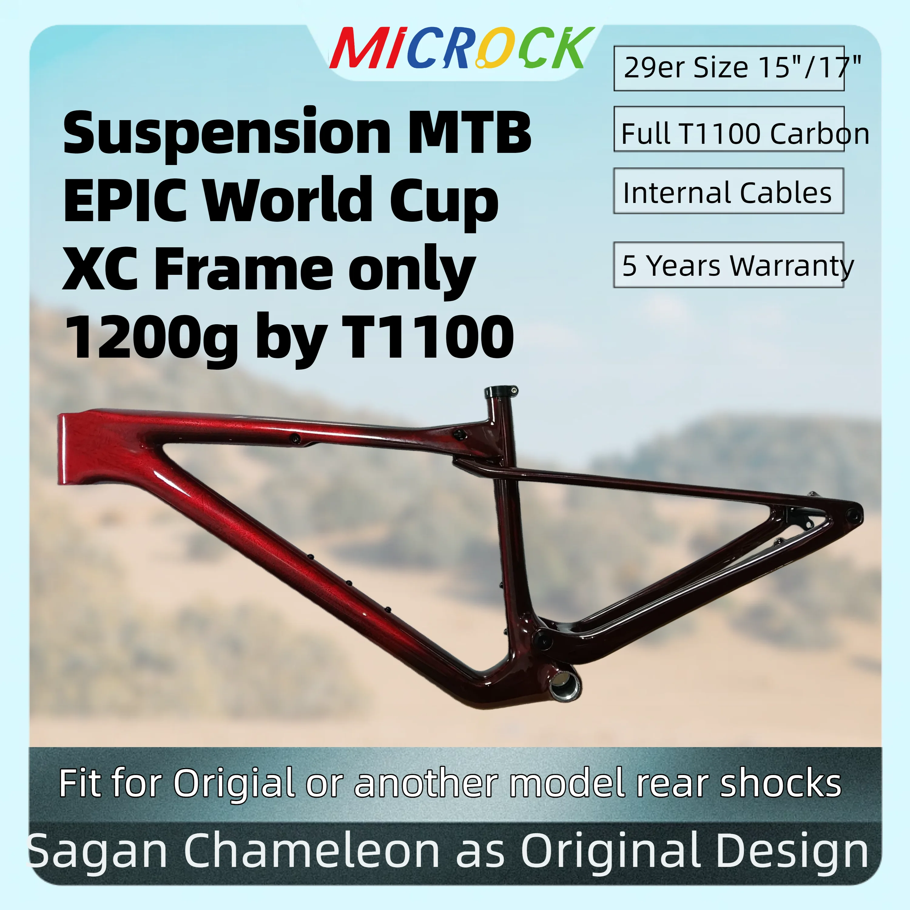 HMC T1100 Full Carbon Fiber Suspension MTB Mountain Bike Frame EPIC WC ...