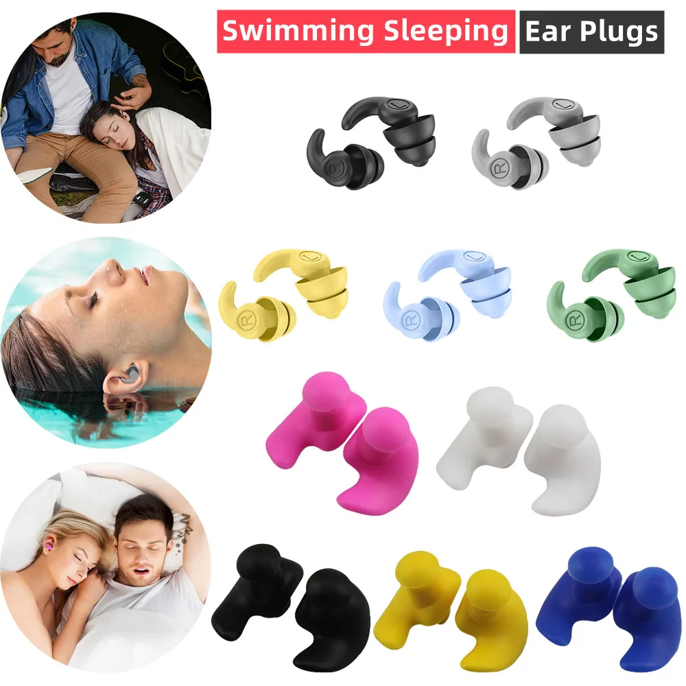 1pair-Earplugs-for-Swimming-Waterproof-Seaside-Pool-Nose-Clip-Swimming ...
