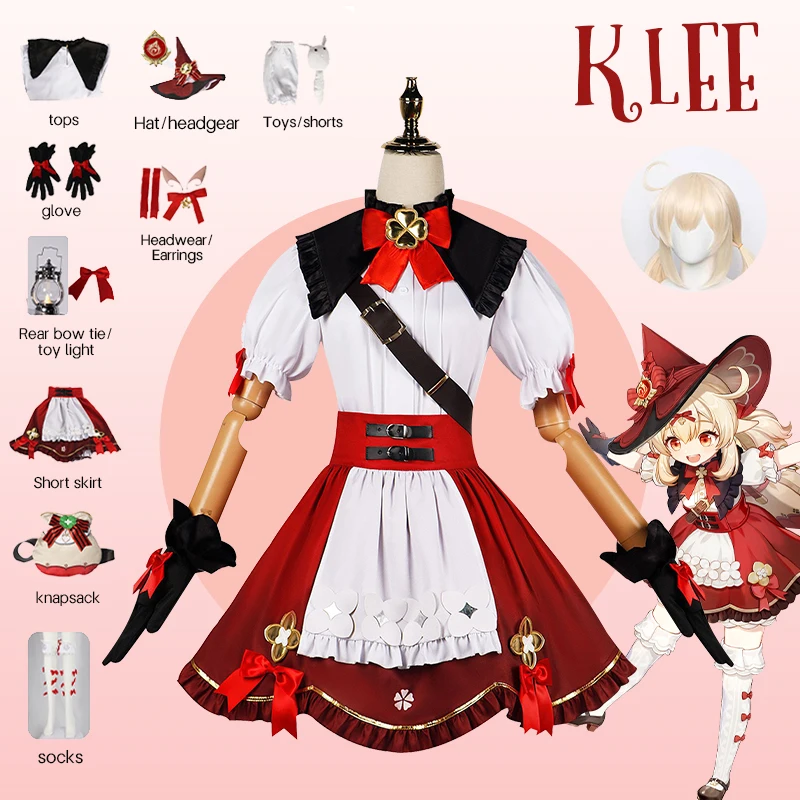Traje-de-Cosplay-Genishi-Impact-para-mulheres-Klee-Blossoming ...