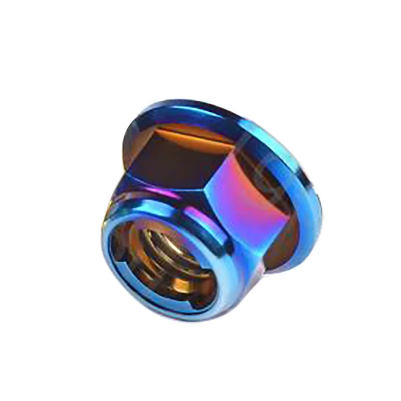 Dadi-flangiati-in-titanio-blu-6Al-4V-DIN6923-grado-5-M5-M6-M8-M10-M12 ...