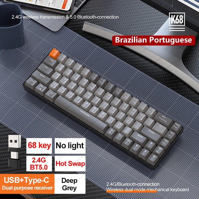 Brazilian-Portuguese-K68-68-Key-2-4G-BT5-0-Wireless-Gaming-Mechanical ...