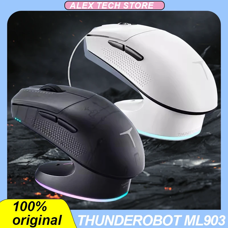 Mouse-sem-fio-Thunderobot-Ml903-Tri-Mode-Base-de-carregamento-magn-tico-Bluetooth-26000dpi-4k ...
