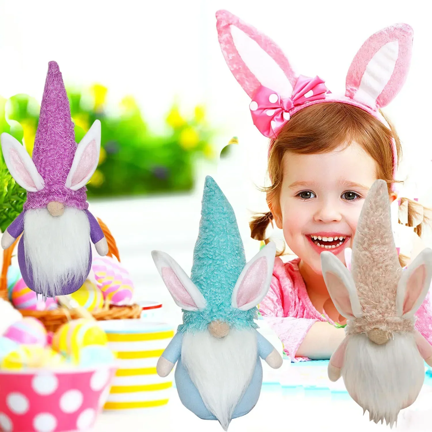 2024-Easter-Day-Decoration-Cartoon-Faceless-Doll-Pink-Purple-Blue ...