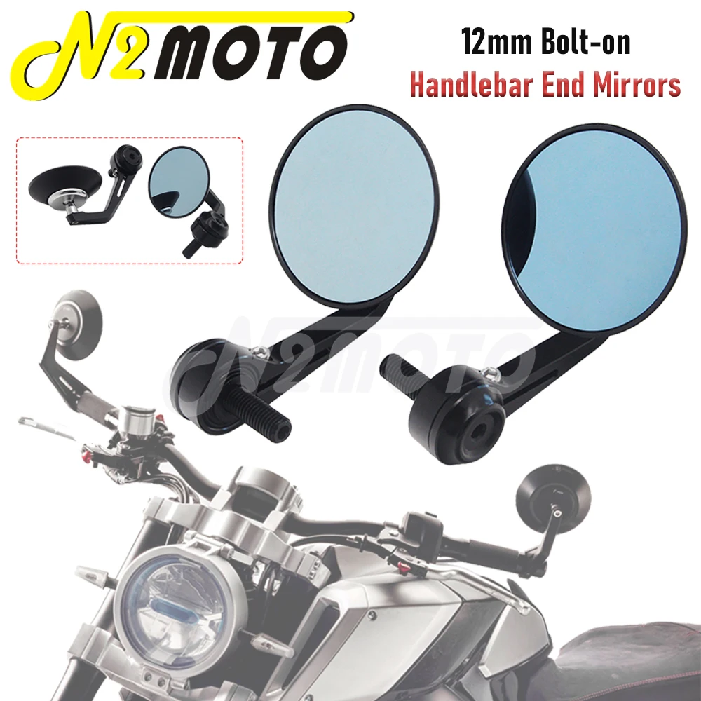 12mm-Bolt-on-Handle-Bar-End-Mirrors-For-BMW-Scrambler-R-NineT-R9T-Racer ...