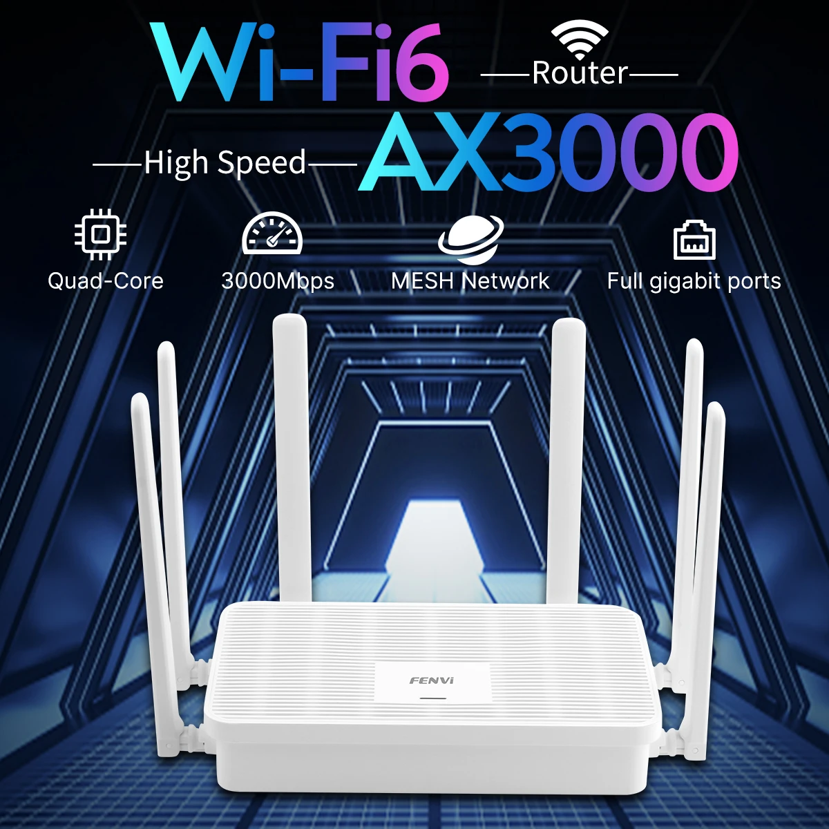 FENVI-WiFi-Router-AX3000-Mesh-Wifi6-Dual-Band-2-4G-5GHz-Full-Gigabit-5G ...