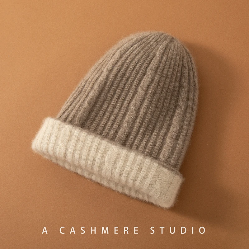 MERRILAMB-Women-s-Winter-Hats-100-Goat-Cashmere-Knitted-Beanies-Cap ...