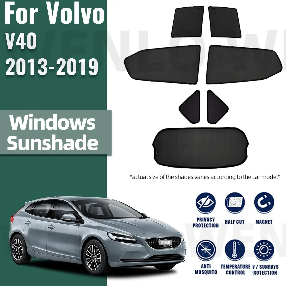 For Volvo V40 2013-2019 Magnetic Car Sunshade Shield Front Windshield ...