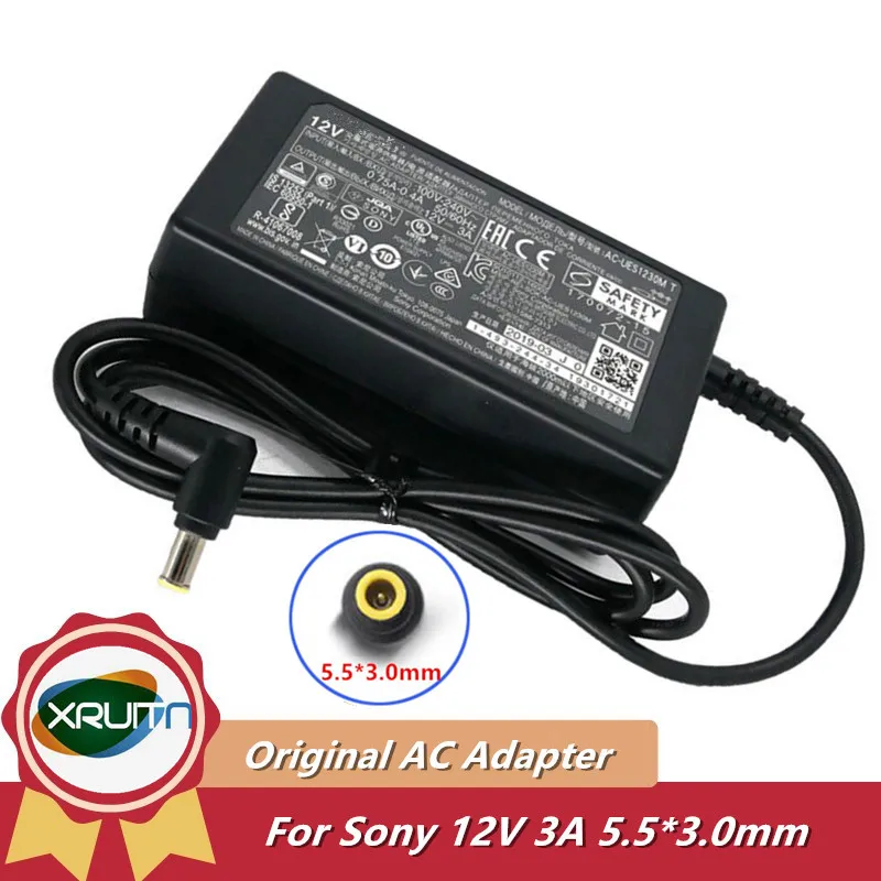 Genuine AC-UES1230M T 12V 3A AC Adapter Charger for Sony FDR-AX1E EVI ...