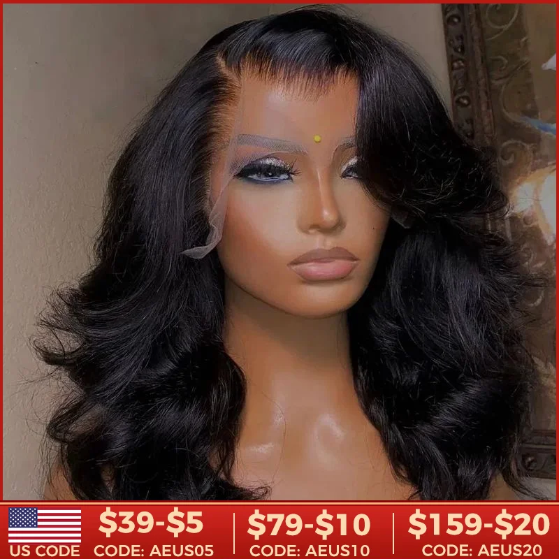 Body-Wave-Bob-Wig-13x6-Transparent-Lace-Frontal-Wig-Brazilian-Human ...