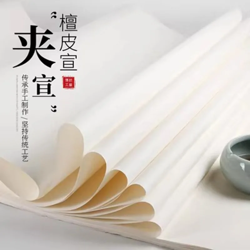 50 Sheets 2 Layers Thick Xuan Paper Raw Rice Paper Brush Calligraphy ...