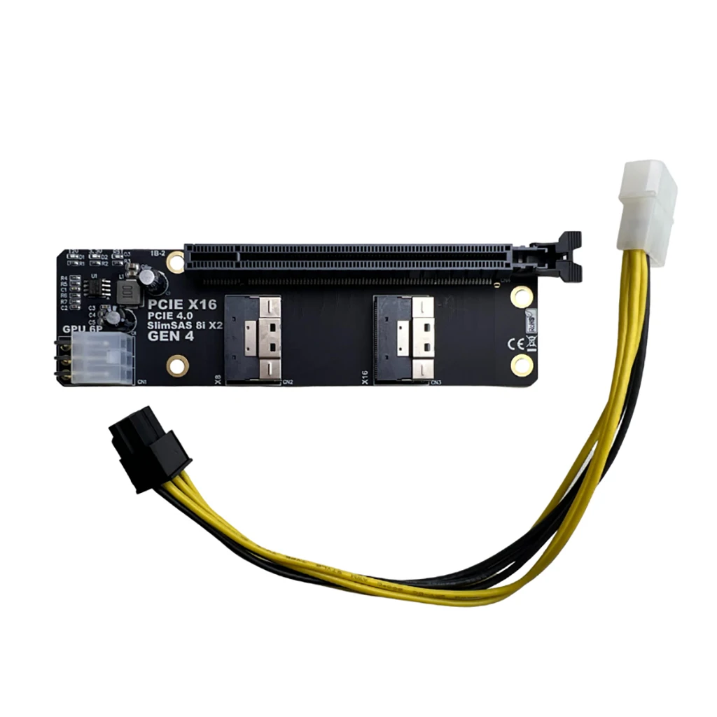 2Port-SlimSAS-8i-x2-to-PCIe4-0-x16-Slot-Adapter-Card-SFF8654-Riser-Card ...