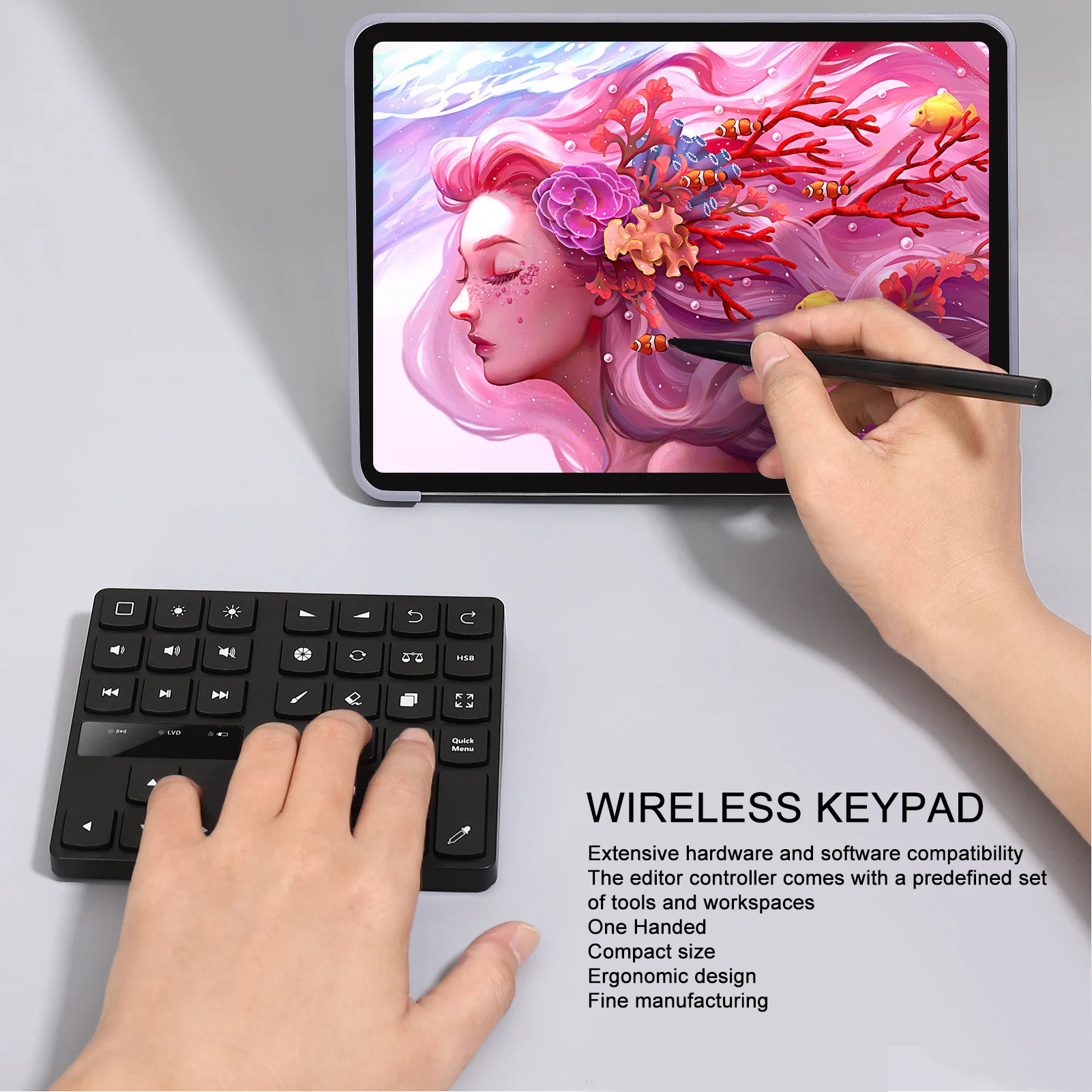Drawing-Keyboard-Mini-Drawing-Keyboard-35-Keys-One-Handed-Ergonomic ...