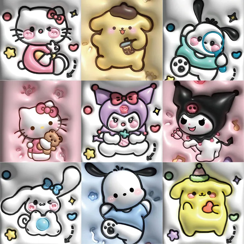 62PCS Sanrio Kawaii KT Pochacco 3D Stickers Anime Cartoon Waterproof ...