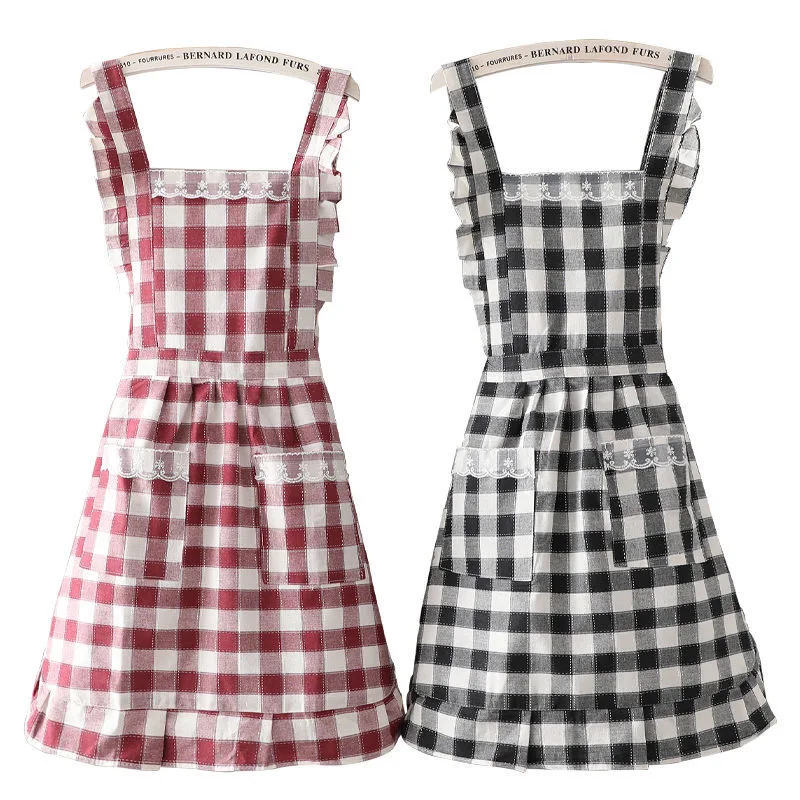 New Cotton Princess Aprons Household Cleaning Apron For Women Girs Lace ...