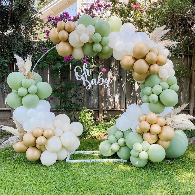 Bean-Green-Balloon-Garland-Arch-Kit-Birthday-Party-Decor-Baby-Shower-Wedding-Green-White ...