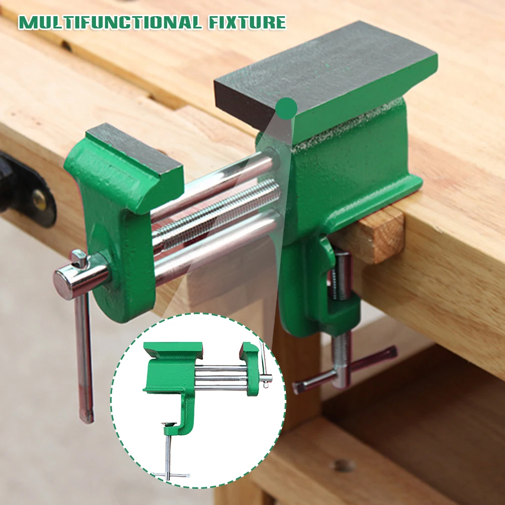 Green-Mulitifuncational-Bench-Vise-Mini-Rotating-Tables-Screws-Vise ...