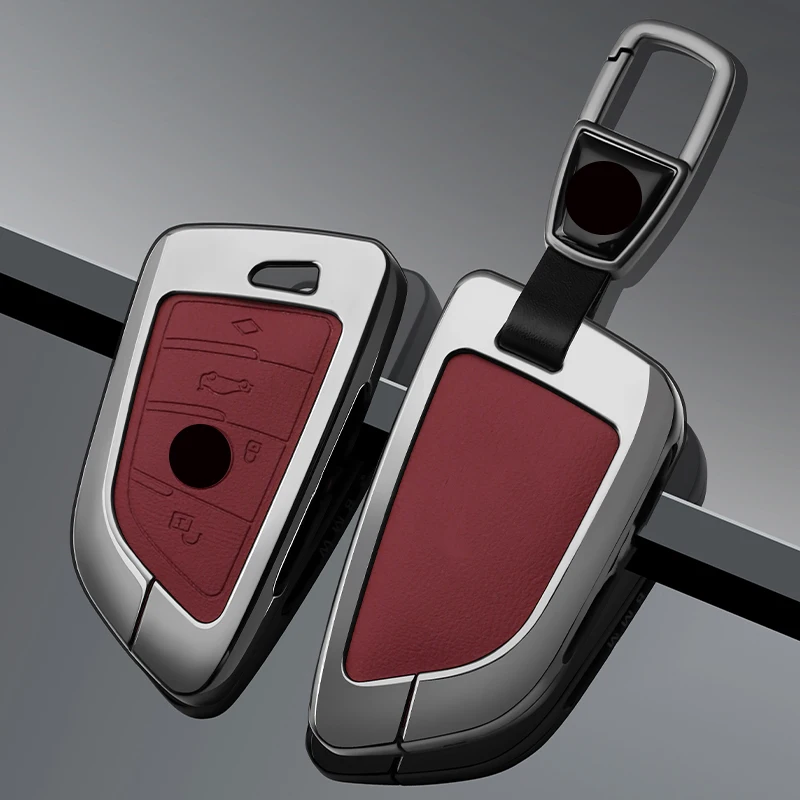 Zinc Alloy Leather Car Key Fob Case for BMW X1 X3 X5 X6 X7 1 3 5 6 7 ...