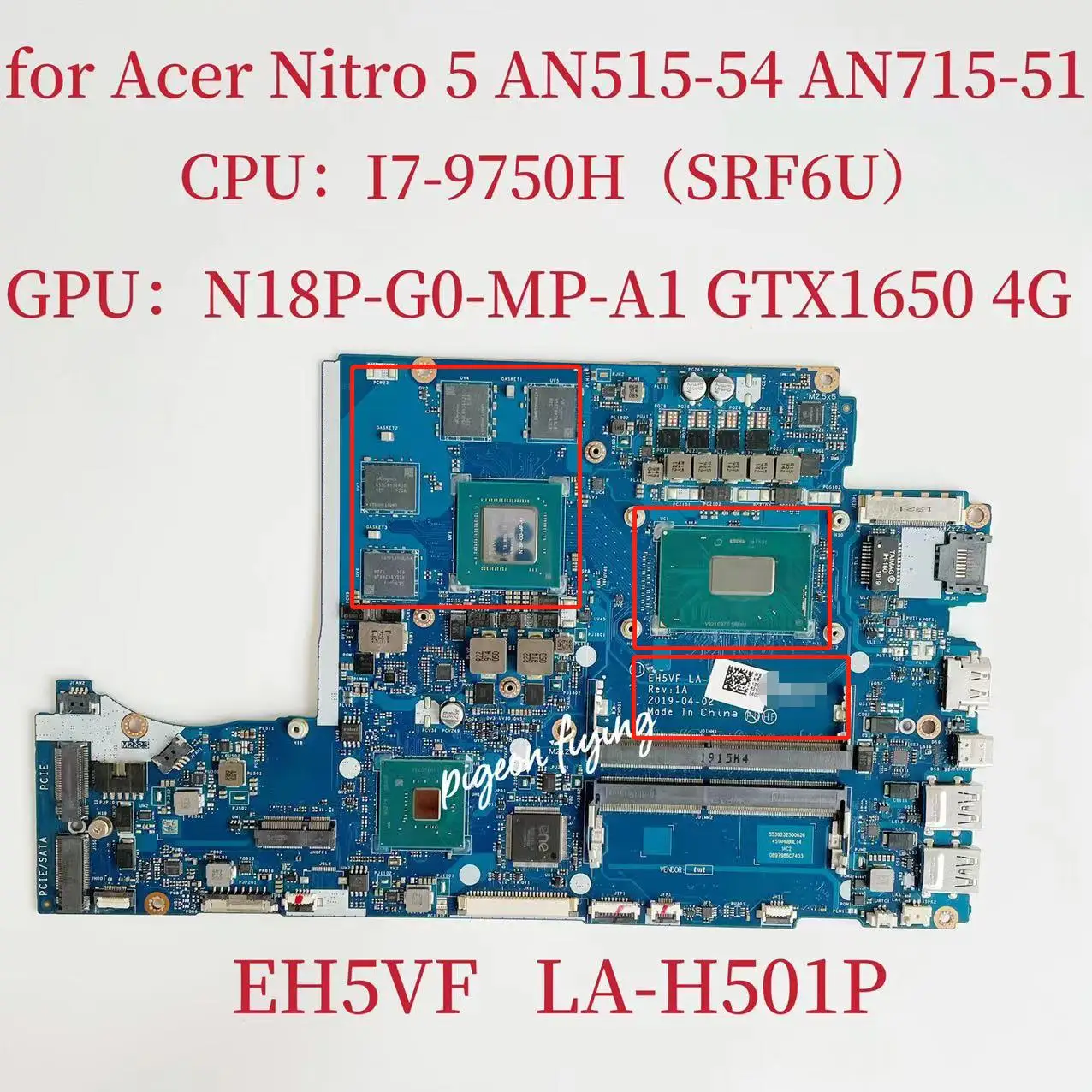 LA H501P Mainboard สำหรับ Acer Nitro 5 AN515 54 AN715 51แล็ปท็อปเมน ...
