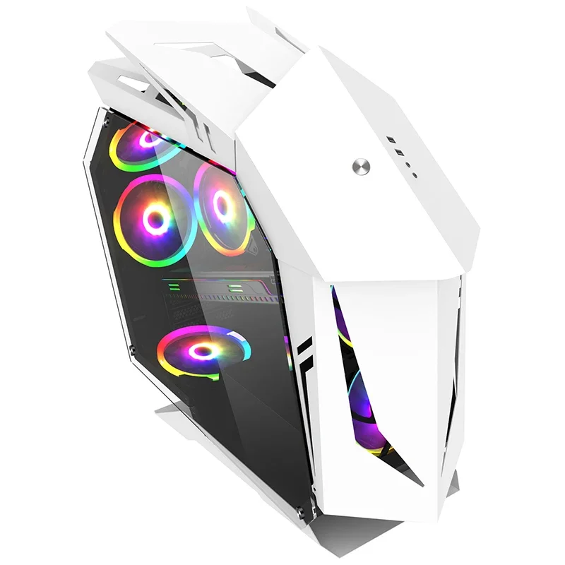 White-ATX-PC-Case-Mid-Tower-Tempered-ATX-Computer-Cases-Towers-PC ...