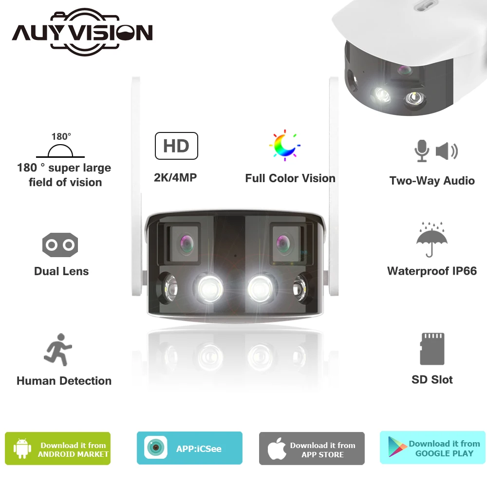 4K-8MP-4MP-180-Degree-Wide-Angle-Dual-Lens-IP-Camera-Full-Color-Night ...