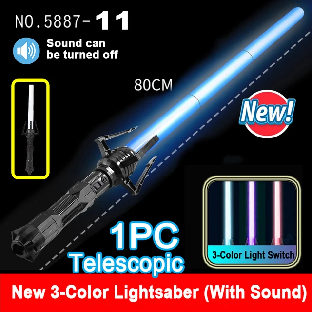 New RGB Lightsaber Laser Sword Toys Light Saber 7 Colors Change Kids ...