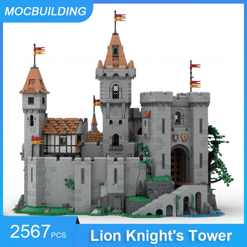 MOC-Building-Blocks-Lion-Knight-s-Tower-10305-Castle-Expansion-DIY-Assemble-Bricks-Architecture ...