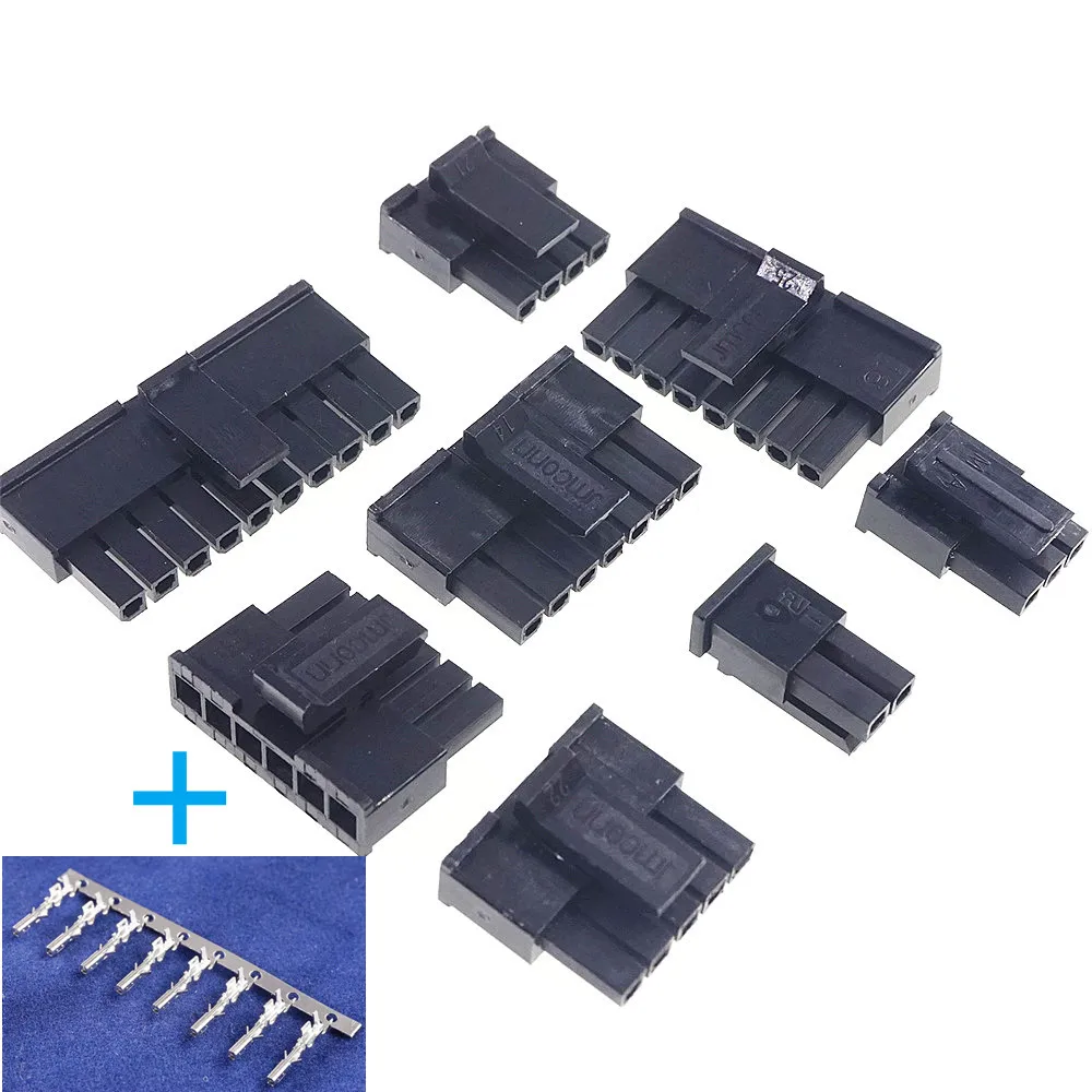 100Pcs-Micro-Fit-Connector-3-0-mm-Receptacle-Housing-Single-Row-2-3-4-5 ...