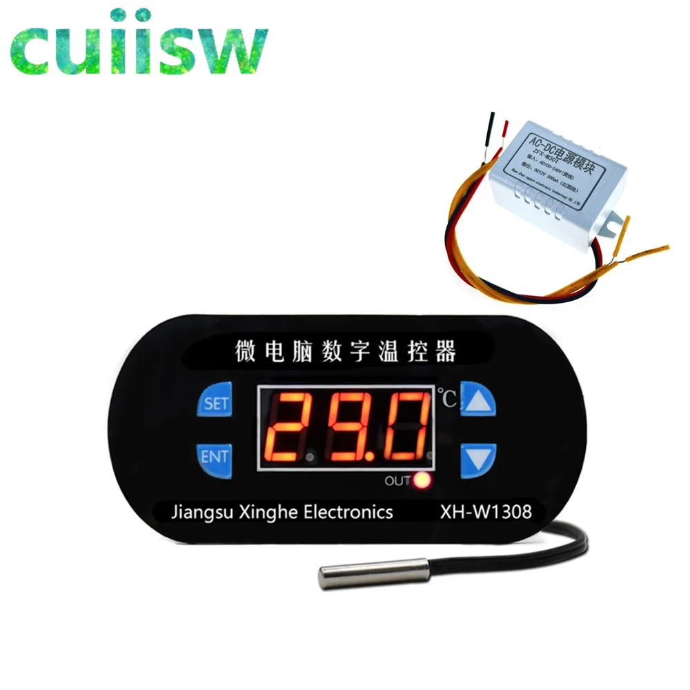XH W1308 W1308 AC 220V Adjustable Digital Cool Heat Sensor Red Display ...