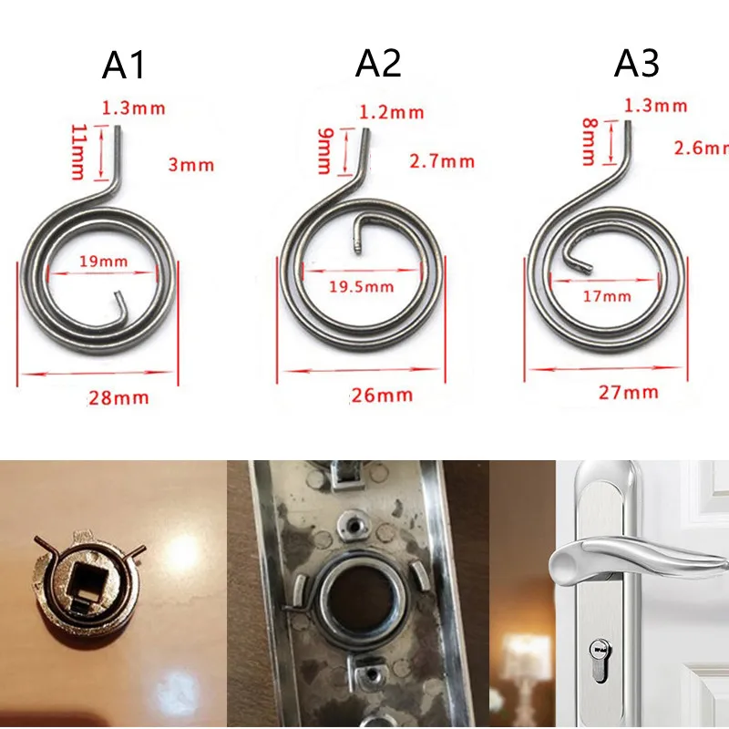 3Pcs-lot-26-27-28mm-Flat-Wire-Door-Lock-Handle-Spring-Coil-Tools-Home ...