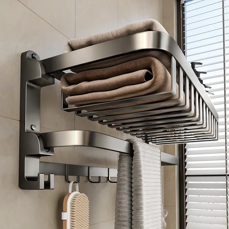 Space-Aluminum-Towel-Rack-Bathroom-Hole-free-Shelf-One-Bathroom-Toilet ...