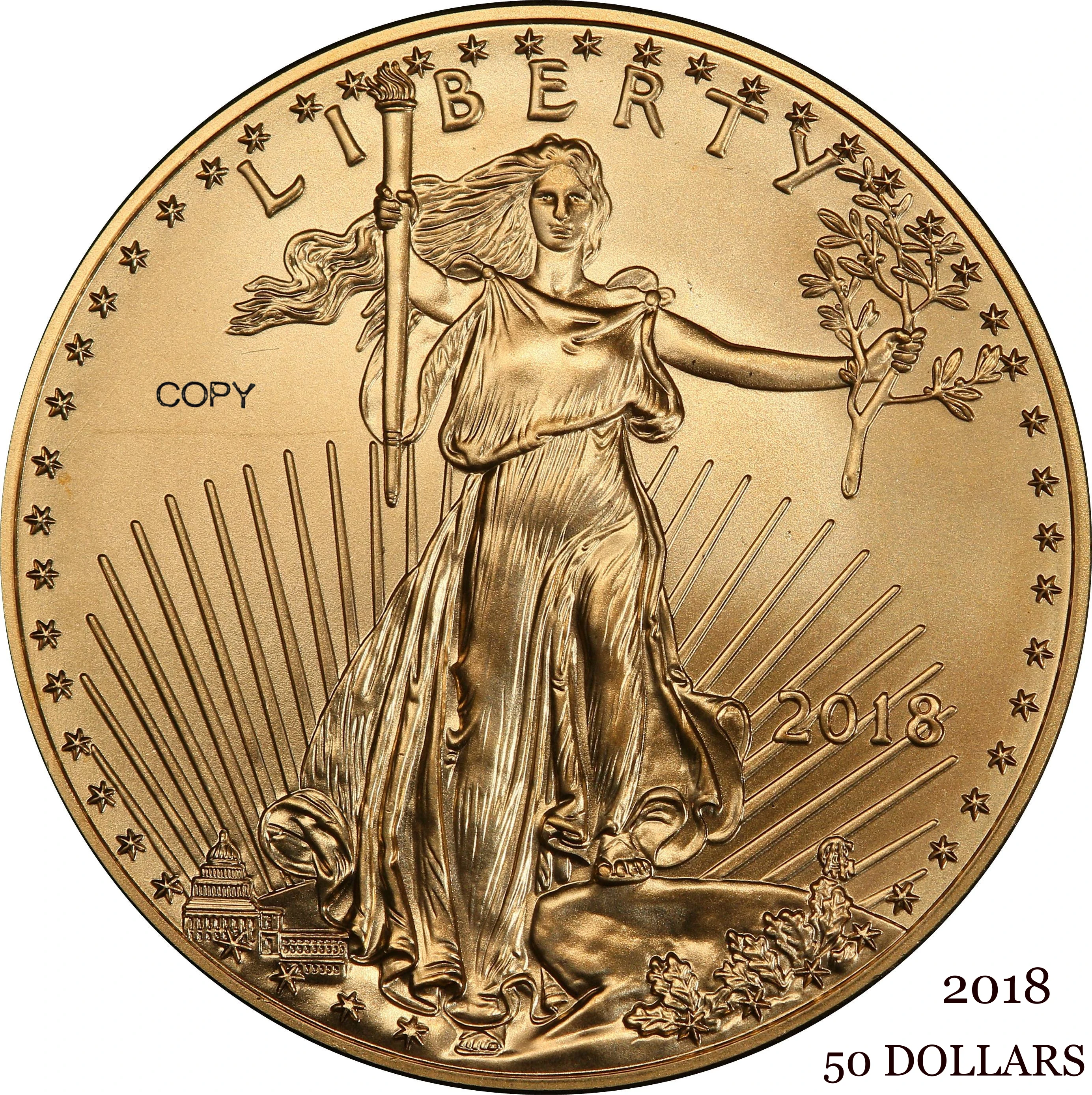 United-States-US-2018-50-50-Dollars-One-Ounce-American-Fine-Gold-Eagle ...