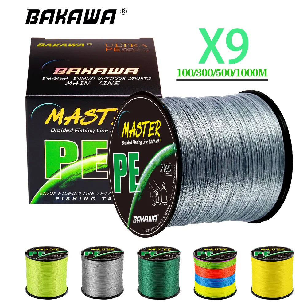 BAKAWA-X9-Braided-Fishing-Line-9-Strands-300-500-1000M-MultiColor-Multifilament-Saltwater ...