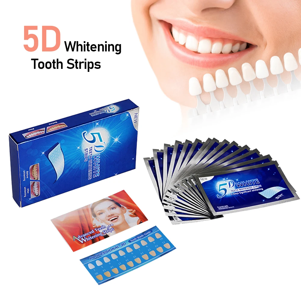 7-14pairs-5D-Gel-Teeth-Whitening-Strips-White-Tooth-Dental-Kit-Oral ...